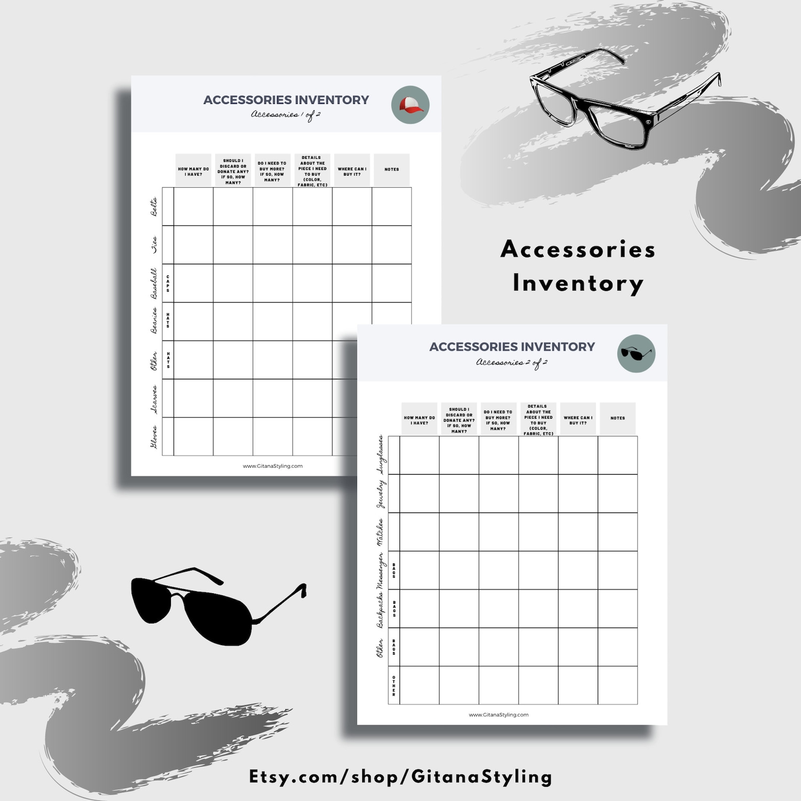 Closet Inventory for Men Printable | Closet Organizer | US Letter | 7 ...