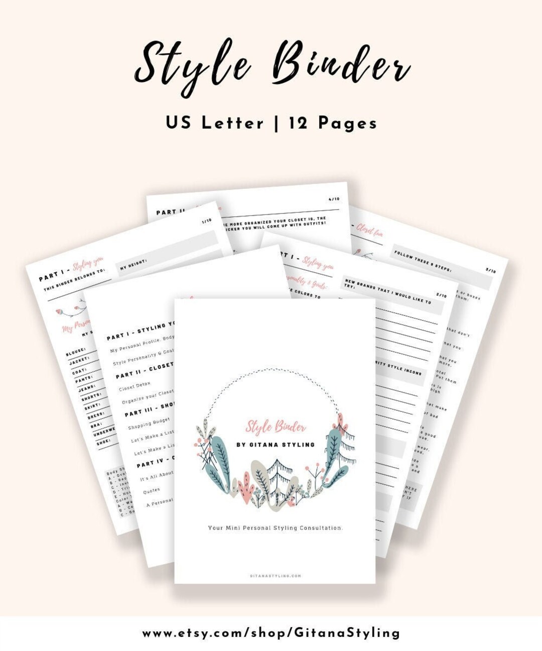 Style Binder Printable Planner, Personal Style Planner, Personal Life ...