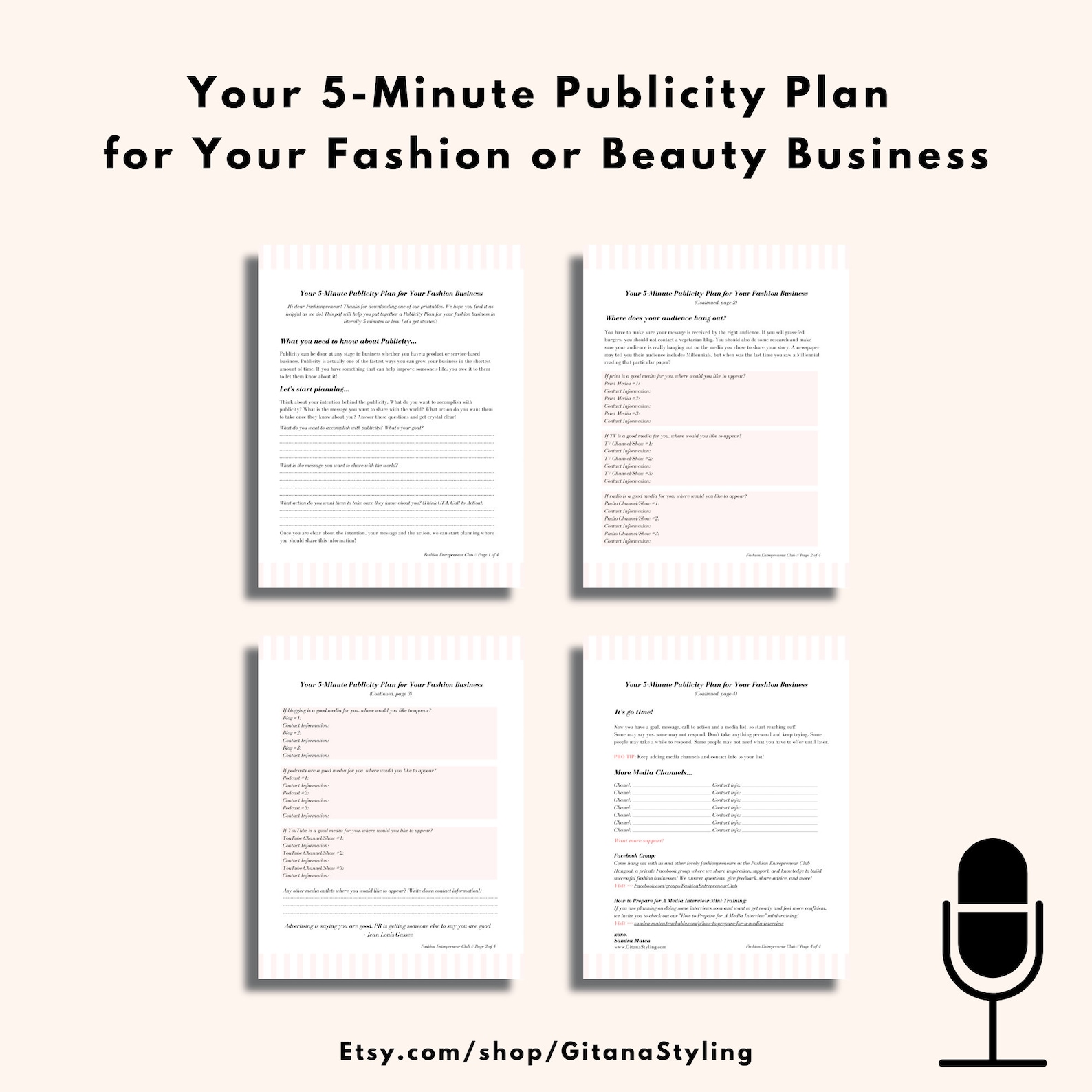 Your 5-minute Publicity Plan for Your Fashion Business | Media Plan ...