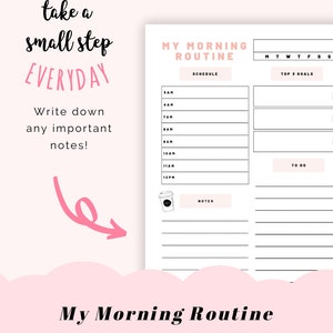 Morning Routine Printable, Daily Planner, Morning Planner, Instant ...