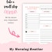 Morning Routine Printable Daily Planner Morning Planner - Etsy