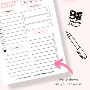 Morning Routine Printable, Daily Planner, Morning Planner, Instant ...