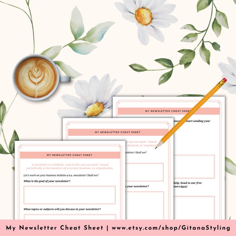 My Newsletter Cheat Sheet | Email Newsletter Worksheet | Newsletter ...