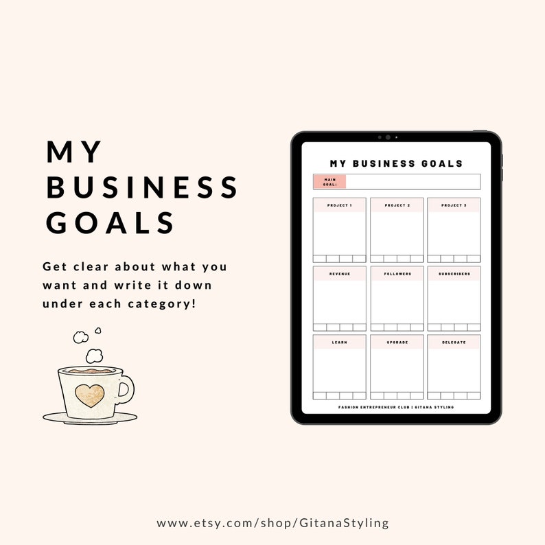 My Business Goals Printable | US Letter | PDF | Instant Download | Goal ...
