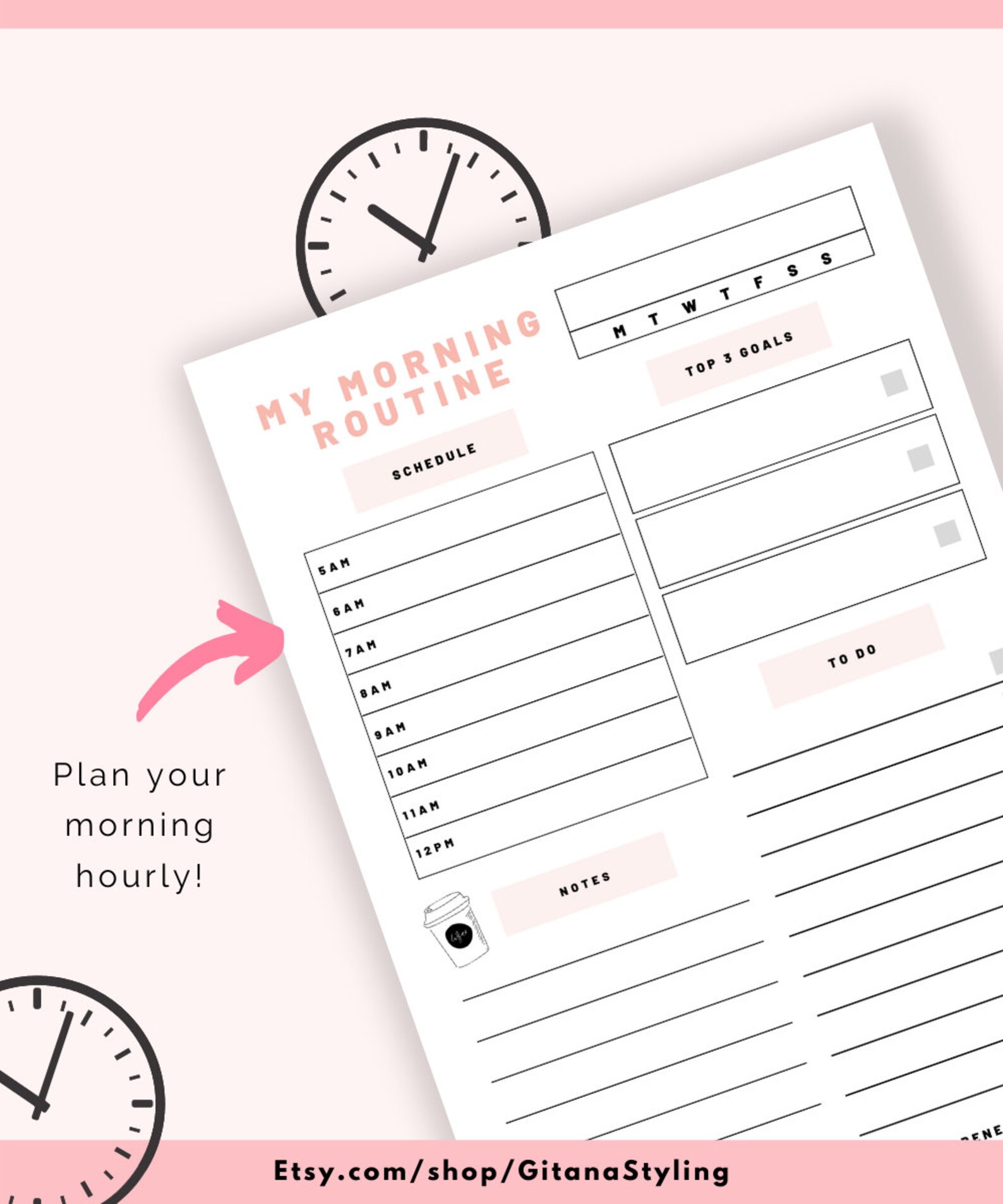 Morning Routine Printable, Daily Planner, Morning Planner, Instant ...