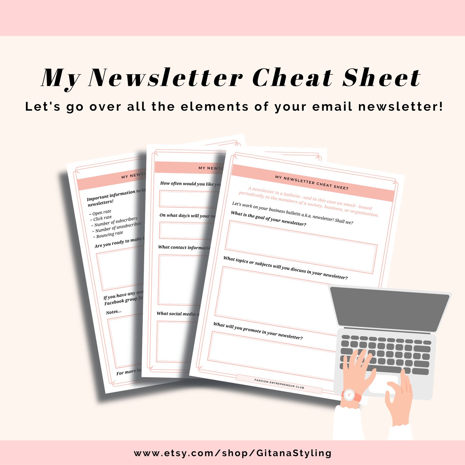 My Newsletter Cheat Sheet | Email Newsletter Worksheet | Newsletter ...