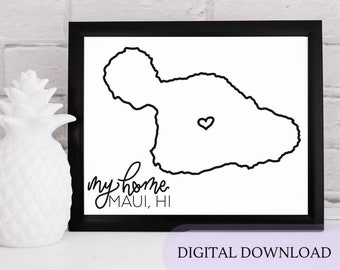 Maui Map Printable - Etsy