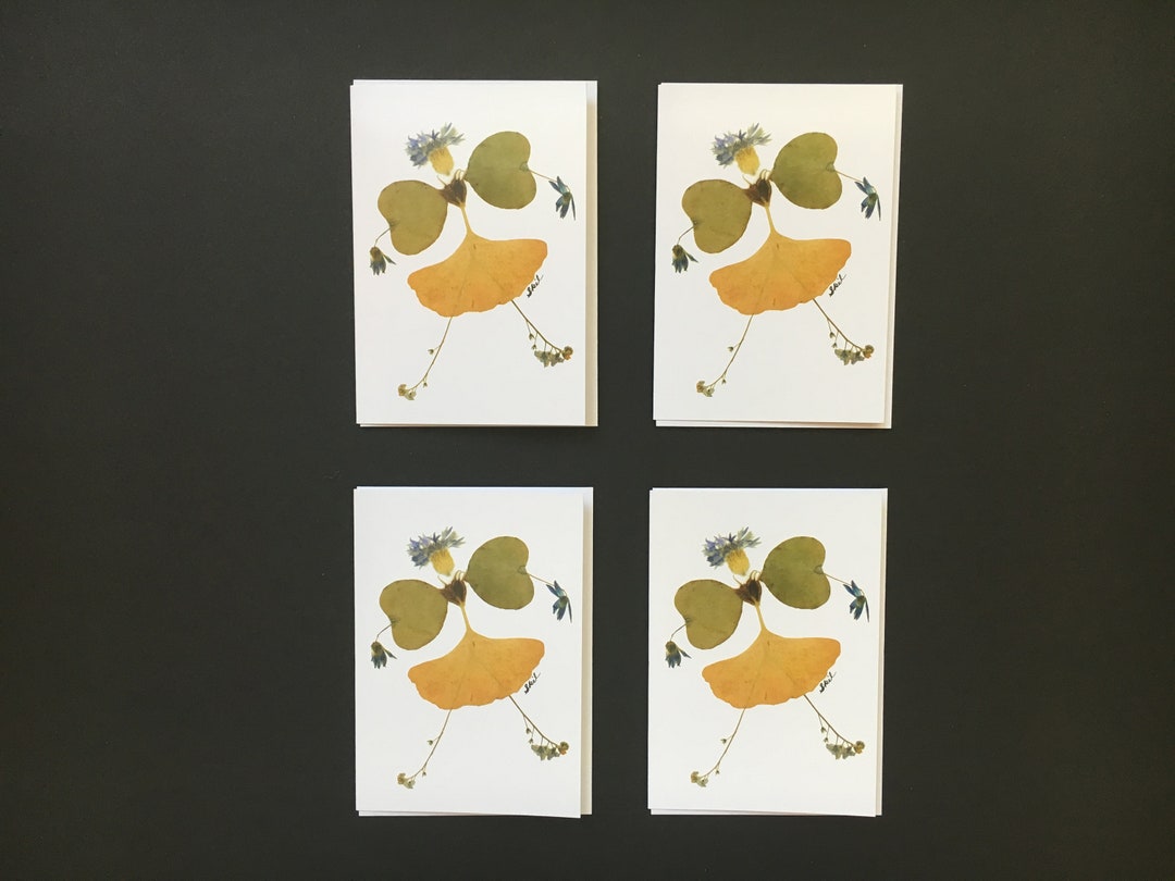 Prim and Proper Gingko Girl Card Print - 3X5 - Etsy