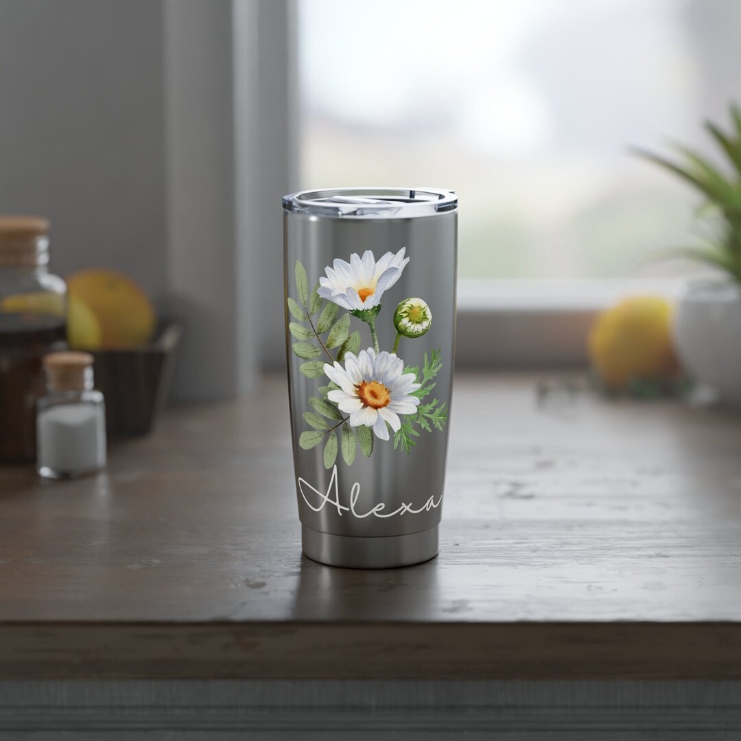 Personalized Daisy Tumbler, Daisy Gifts, Daisy Flower Cup, Daisy Flower ...