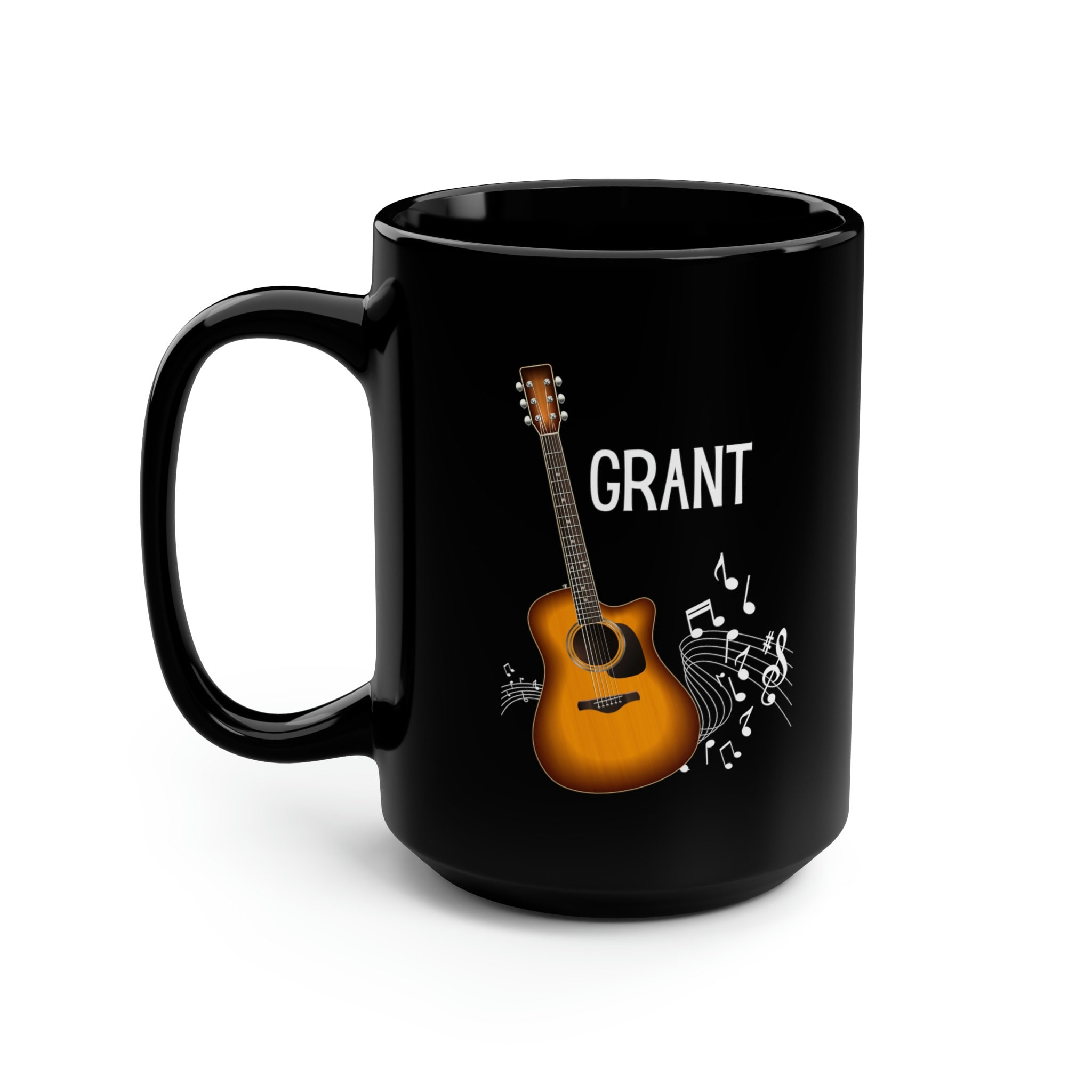 Personalized Acoustic Guitar Coffee Mug, Guitar Player Gift, Guitarist ...