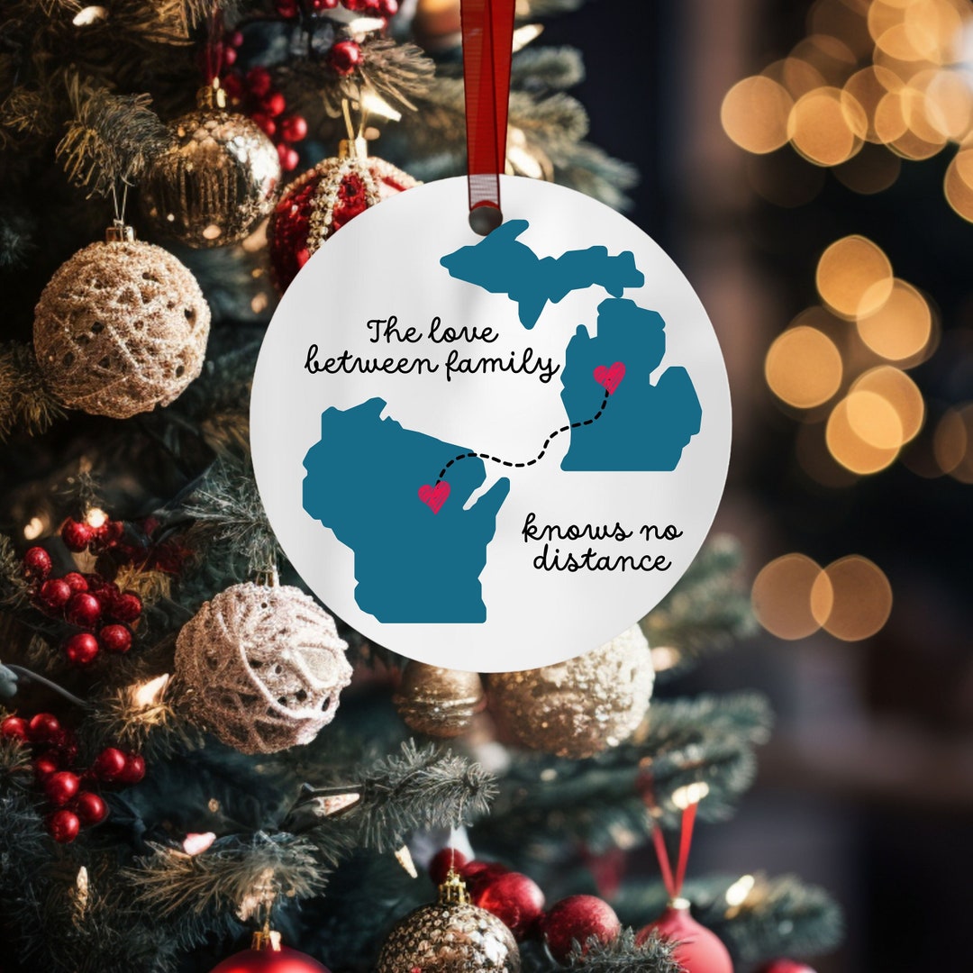 Personalized Long Distance Ornament, Love Between Family Ornament, Long ...