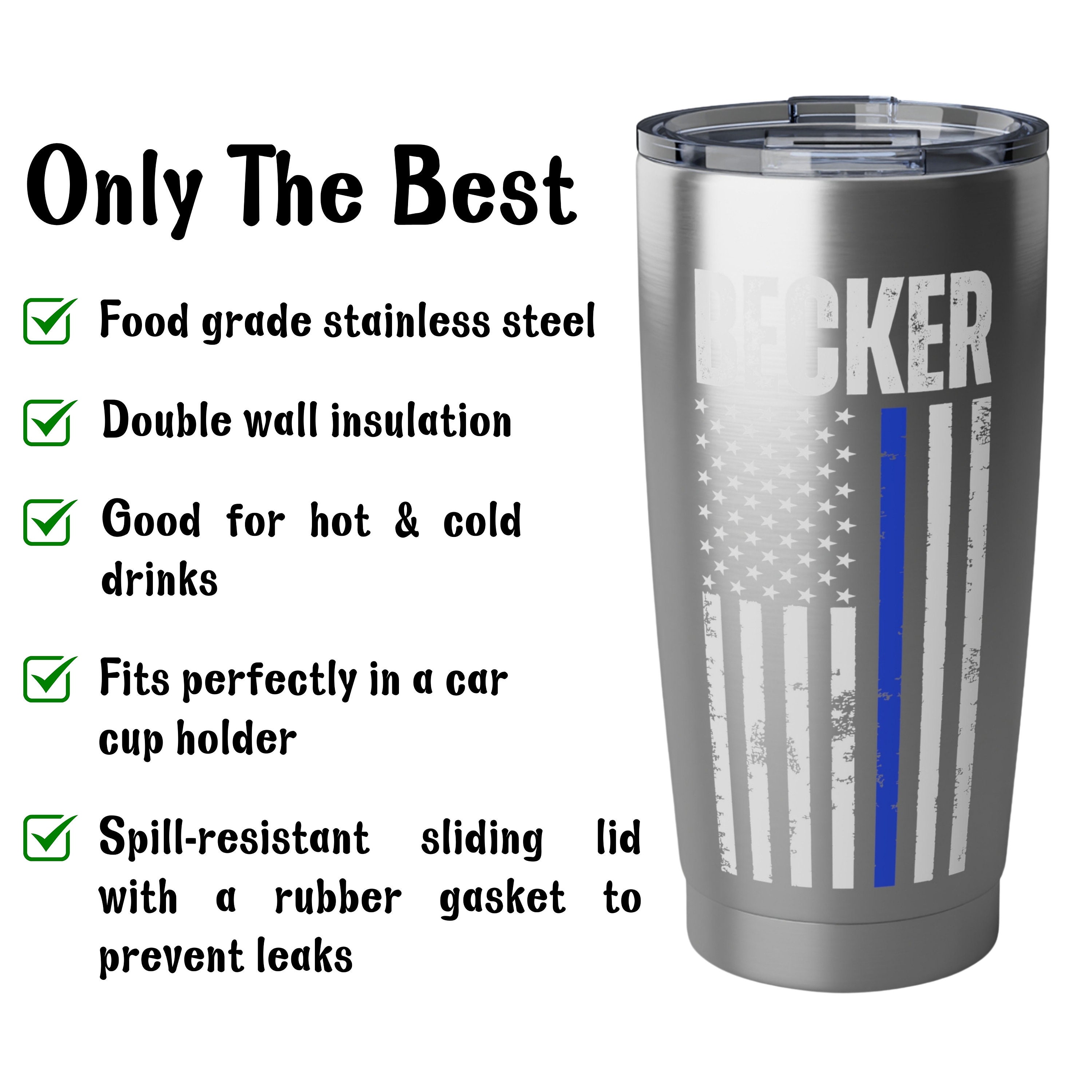 Personalized Police Officer Tumbler Thin Blue Line Tumbler Police