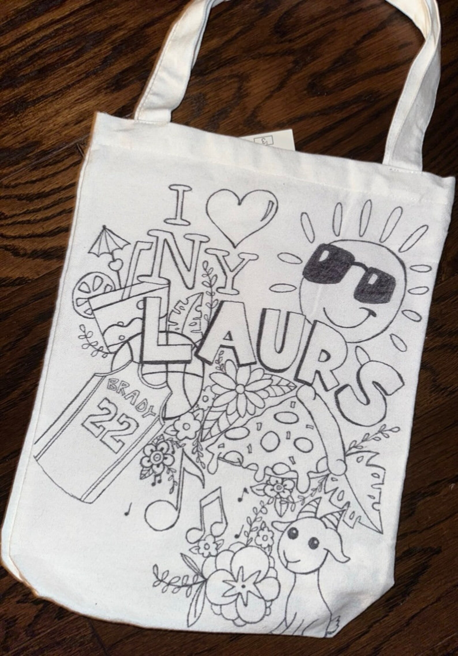 Custom Canvas Tote Bag, Hand-drawn Design Tote, Personalize Your Own ...