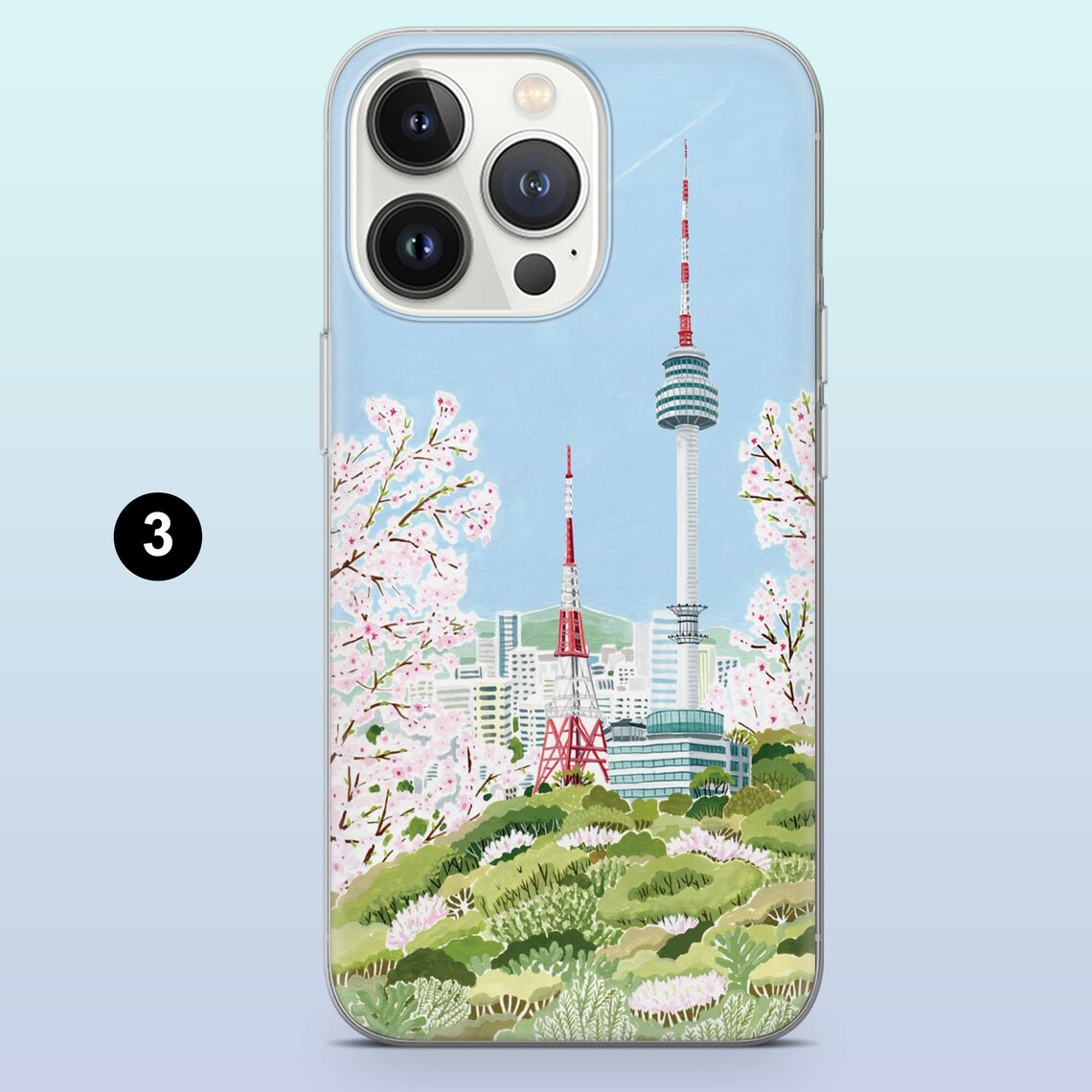 Korean Art Phone Case Asian Seoul Aesthetic for iPhone 16,15,14,13,12 ...