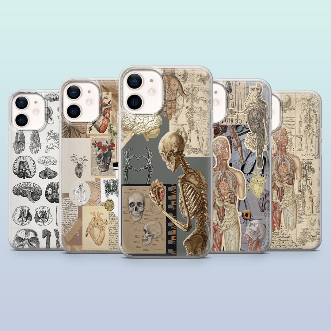 Vintage Anatomy Phone Case Human Body Medical Cover for iPhone 16,15,14 ...