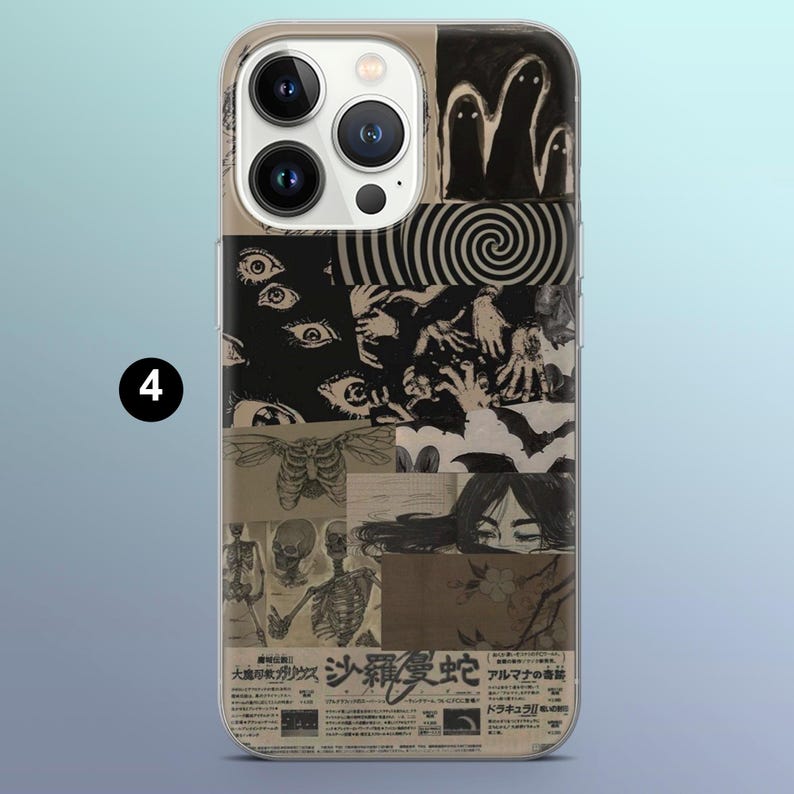 Grunge Phone Case Horror Goth Dark Art Cover for iPhone 16,15,14,13,12 ...