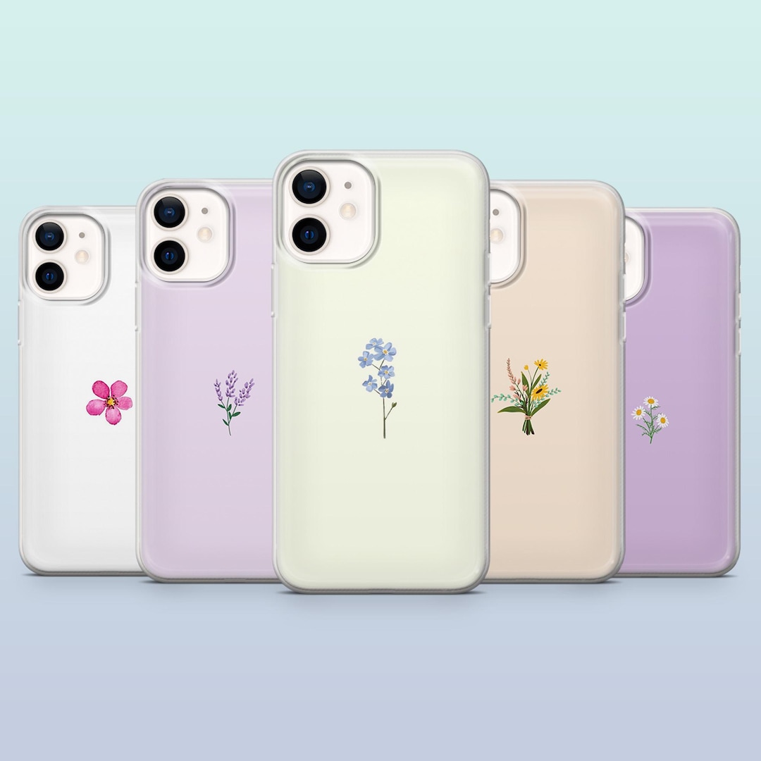 Minimalist Flower Phone Case Simple Floral Cover for iPhone 16, 15, 14 ...