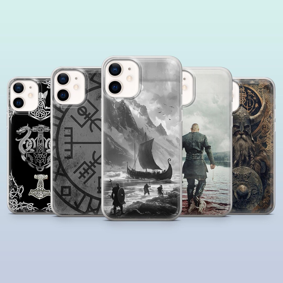 Viking Phone Case Norse Legend Nordic Runes Cover for iPhone 16,15,14 ...