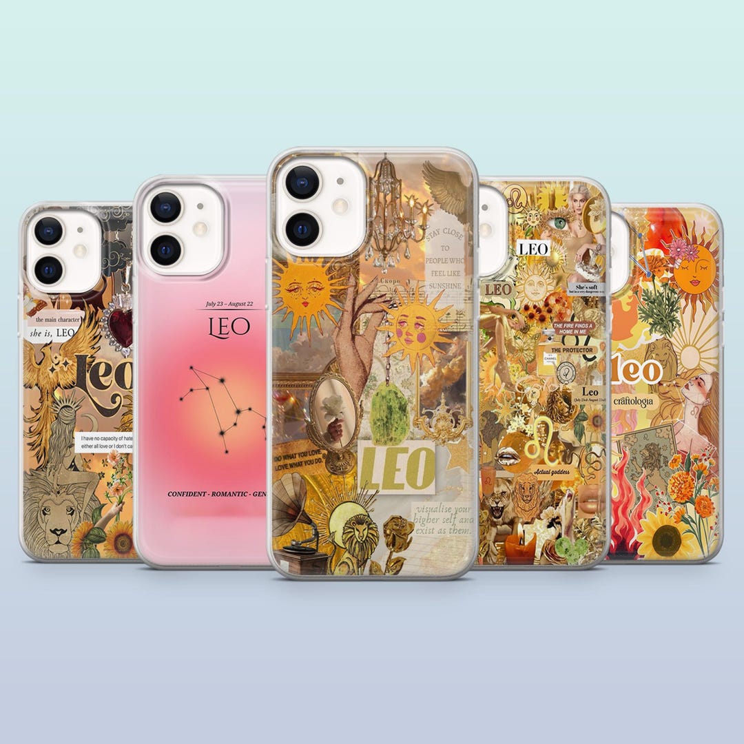 Leo Sign Phone Case Lion Zodiac Horoscope for iPhone 16,15,14,13,12 ...