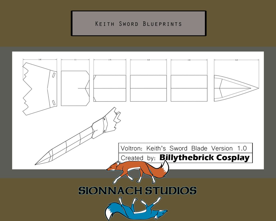 Voltron Prop Keith Sword and Bayard for Cosplay - Blueprints - Etsy