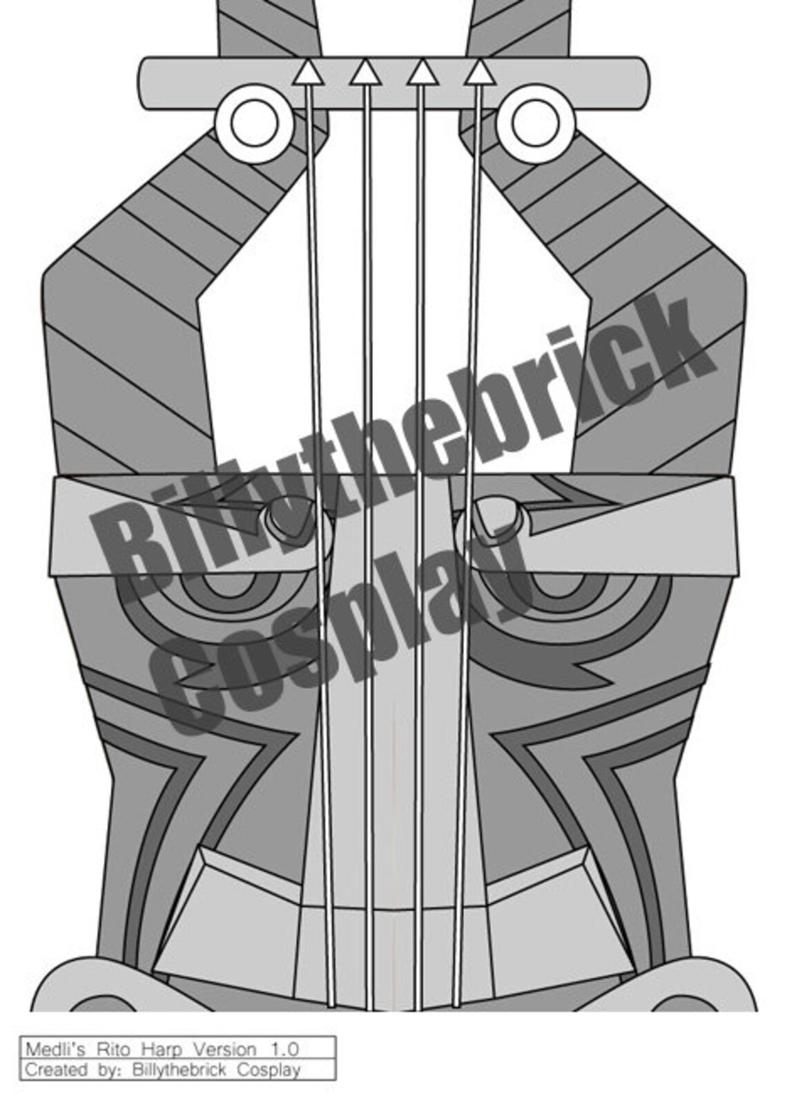 Medli Zelda Wind Waker Prop Rito Harp for Cosplay - Etsy