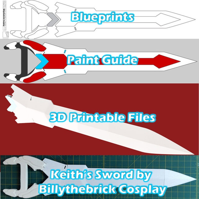 Voltron Prop Keith Sword and Bayard for Cosplay Blueprints | Etsy