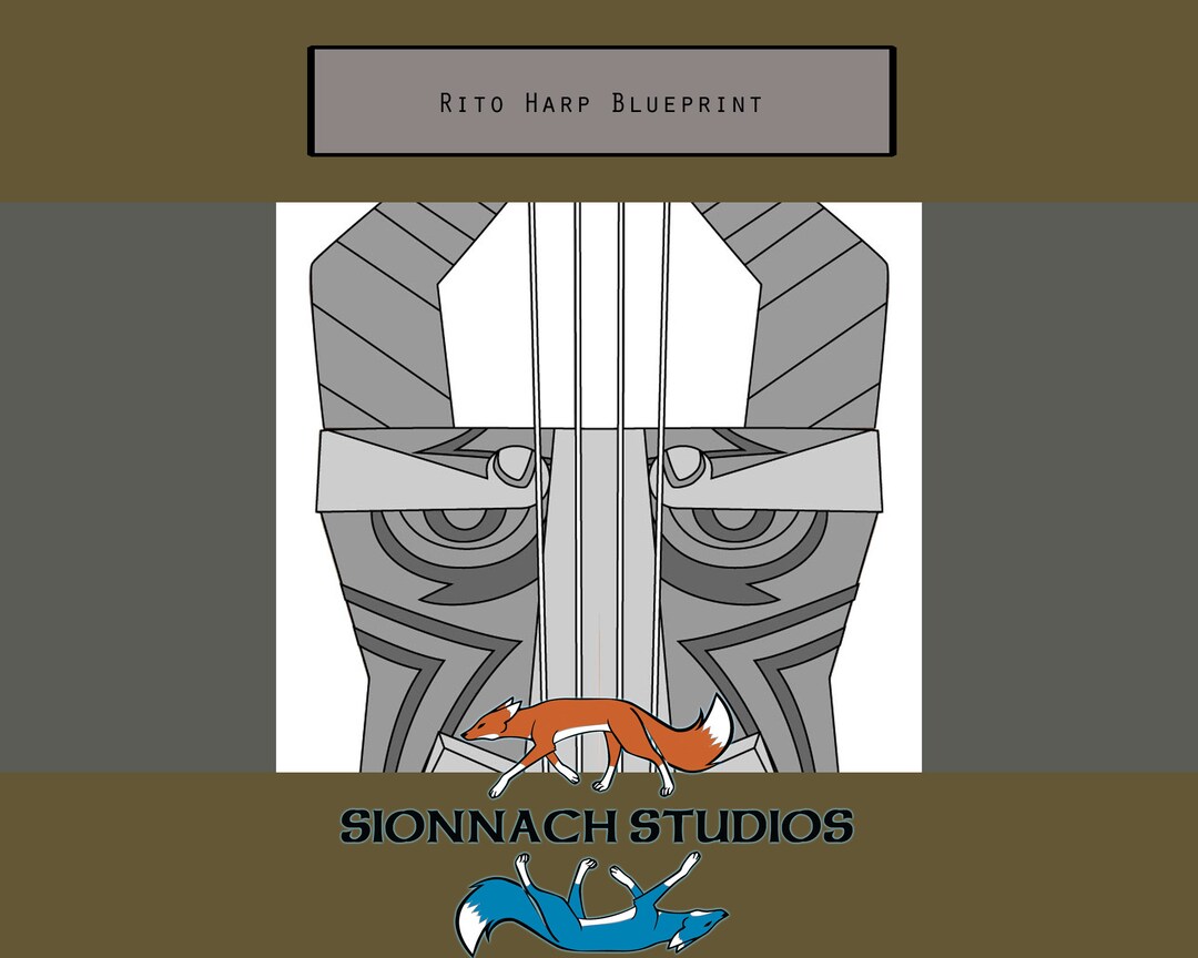 Medli Zelda Wind Waker - Prop Rito Harp for Cosplay - Blueprint - Etsy