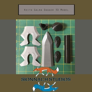 Voltron Inspired Prop Keith Galra Dagger for Cosplay - STL Files for 3D ...