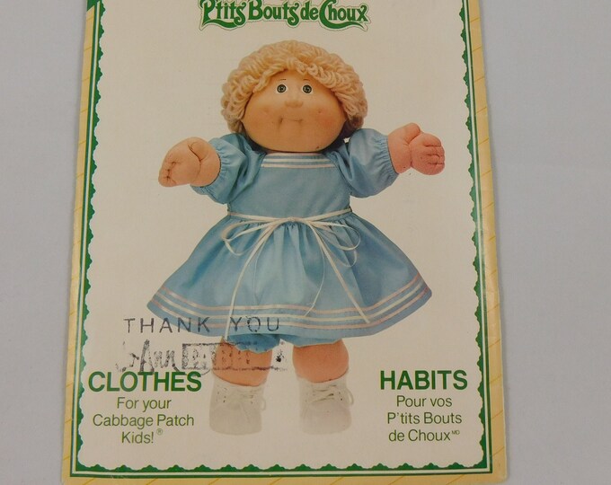 Cabbage Patch Kids Clothes Pattern, Butterick 5357, 16 Inch Doll Dress ...