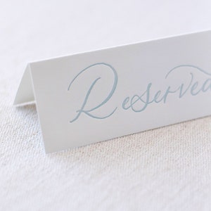 Antique Blue Letterpress Reserved Sign | Set of 8 | for Wedding and ...