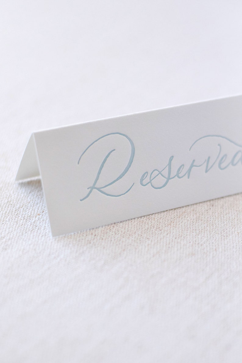 Antique Blue Letterpress Reserved Sign | Set of 8 | for Wedding and ...