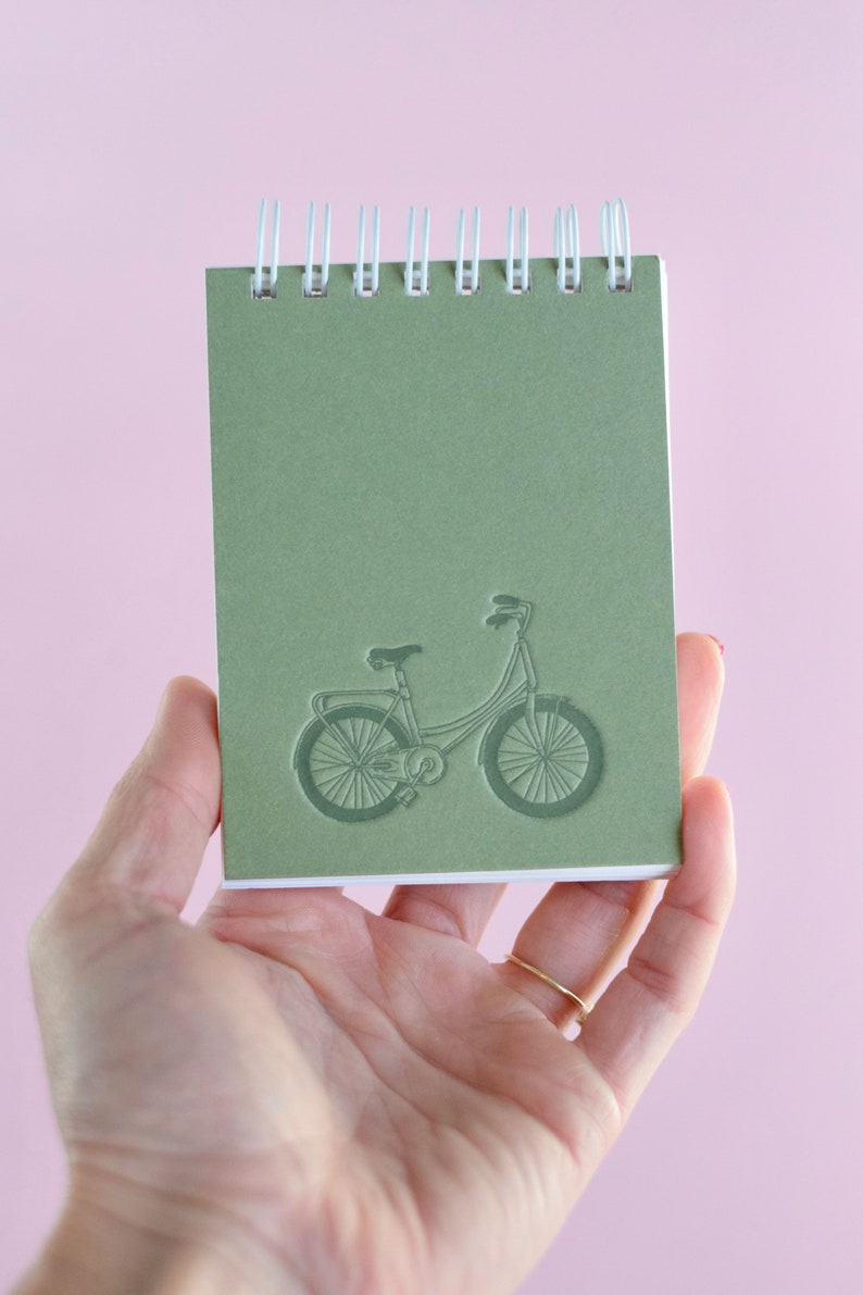 Green Bicycle Petite Notes | Mini Spiral Notebook - Etsy