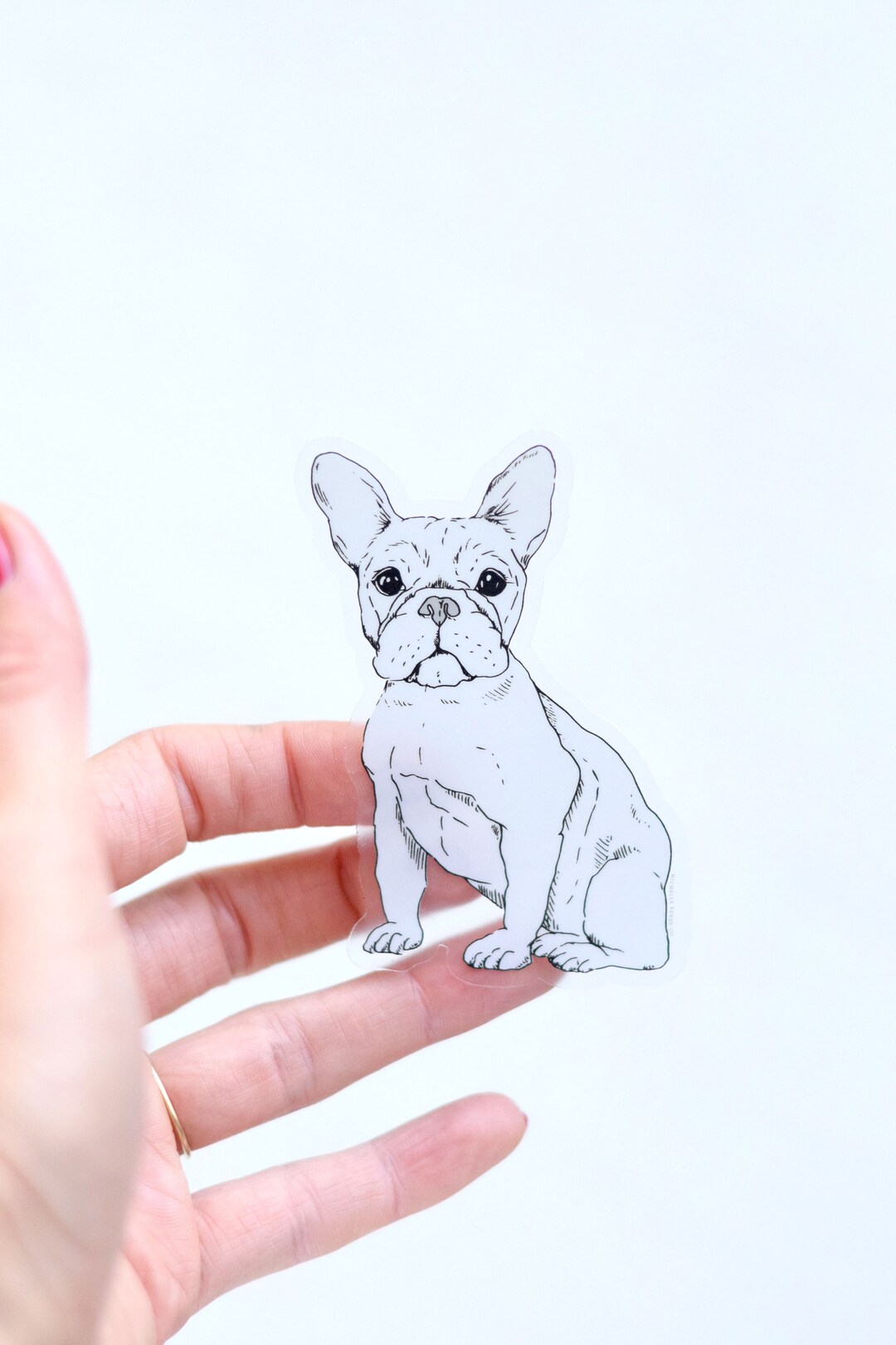Frenchie Sticker | Clear Vinyl Sticker | Laptop Sticker | Water Bottle ...