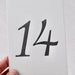 Classic Black Letterpress Table Numbers | Set of 20 or 30 Cards - Etsy