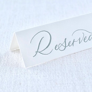 Sage Green Letterpress Reserved Sign | Set of 8 | for Wedding and ...