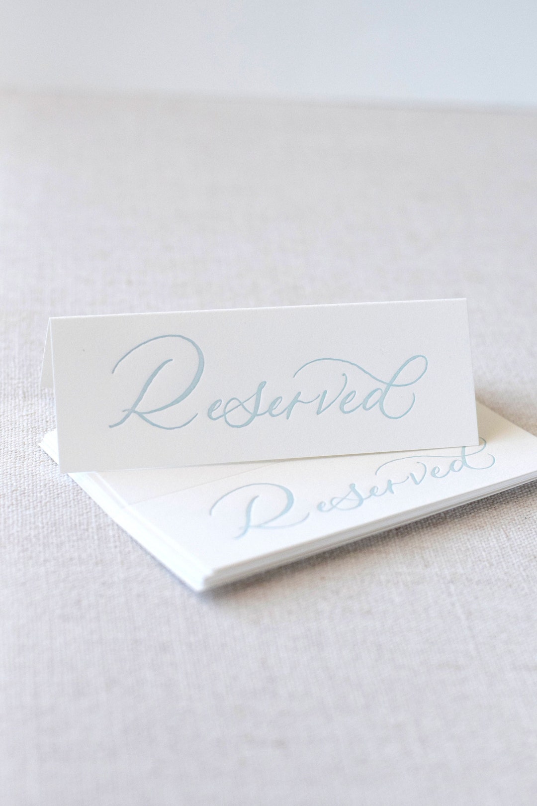 Antique Blue Letterpress Reserved Sign | Set of 8 | for Wedding and ...