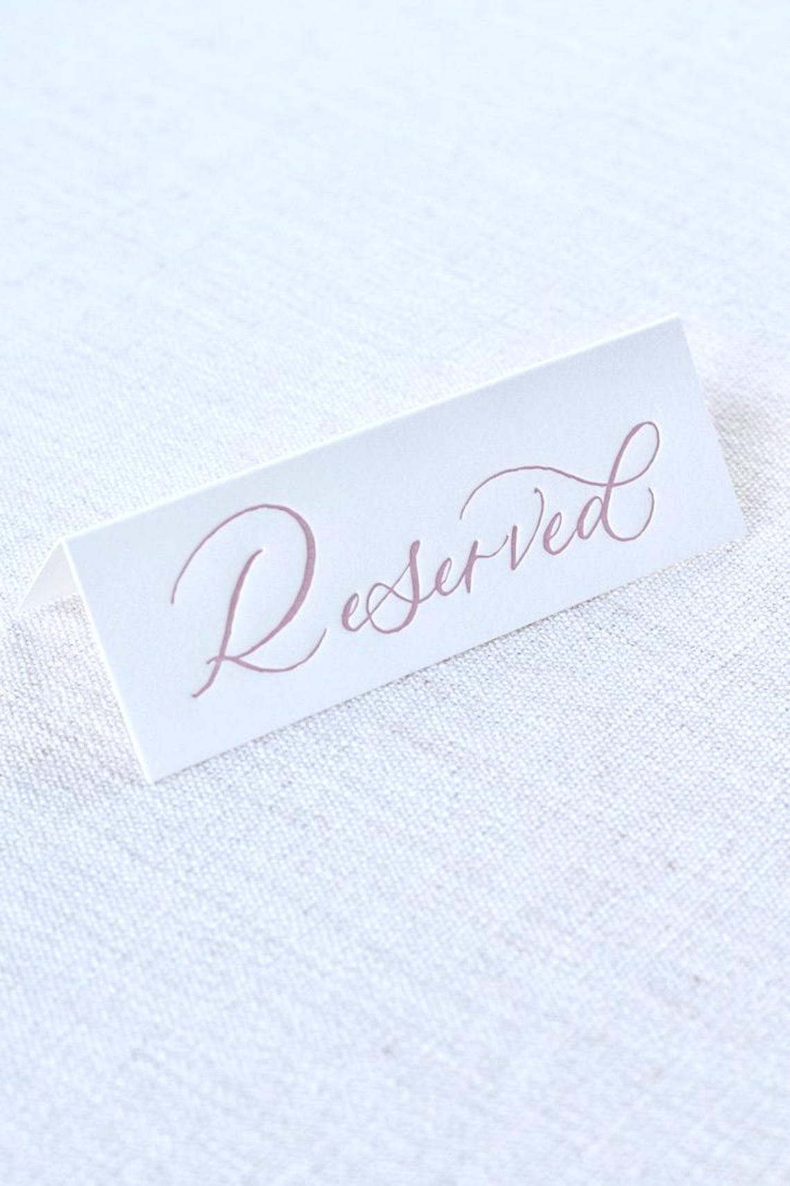 Vintage Blush Letterpress Reserved Sign | Set of 8 | for Wedding and ...