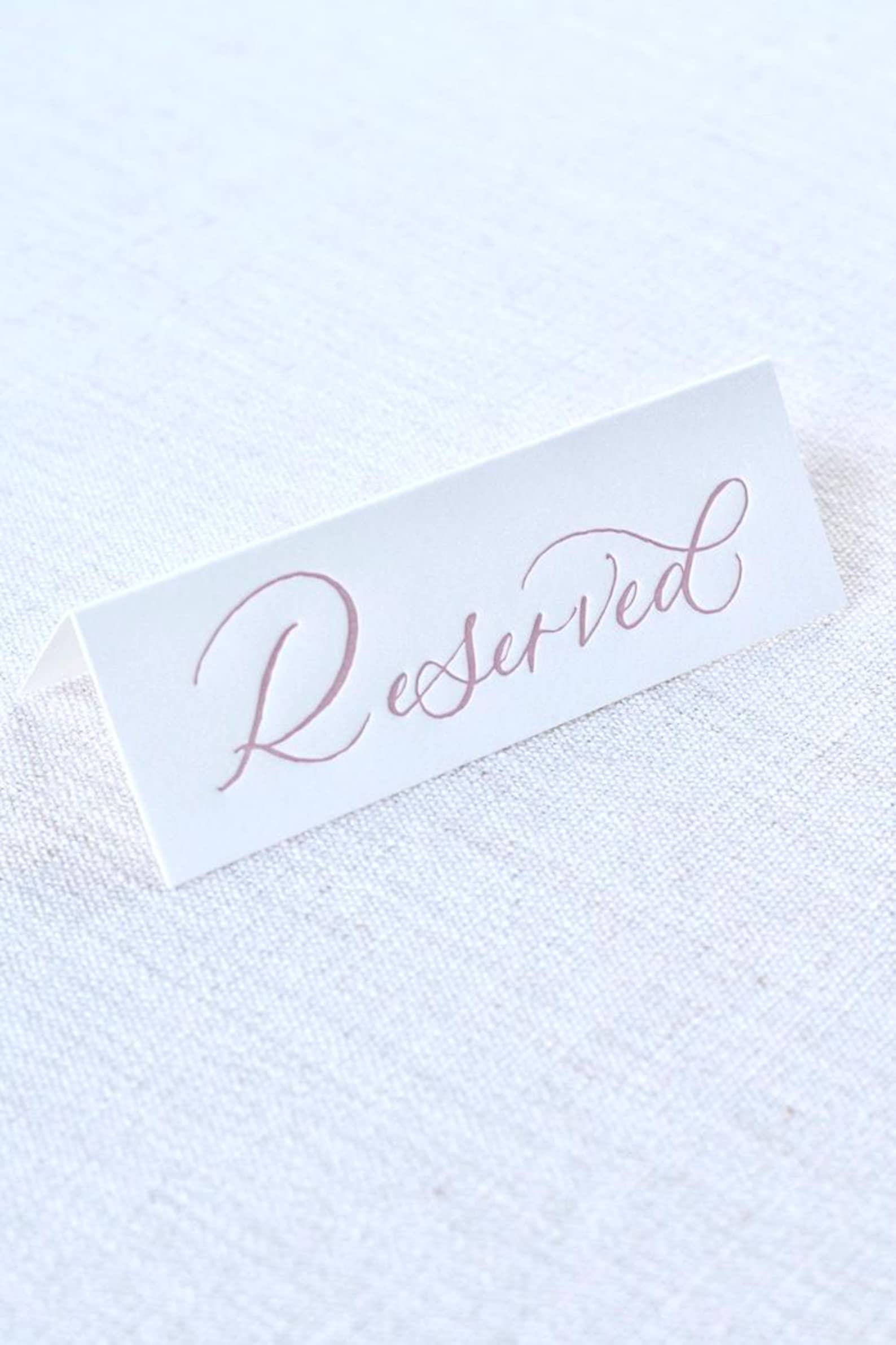 Vintage Blush Letterpress Reserved Sign | Set of 8 | for Wedding and ...