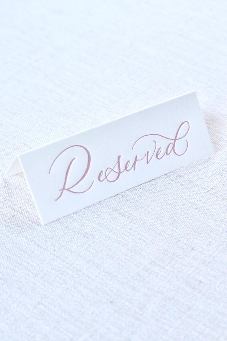 Vintage Blush Letterpress Reserved Sign | Set of 8 | for Wedding and ...