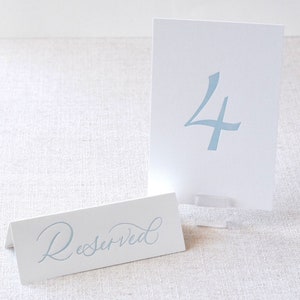 Antique Blue Letterpress Reserved Sign | Set of 8 | for Wedding and ...