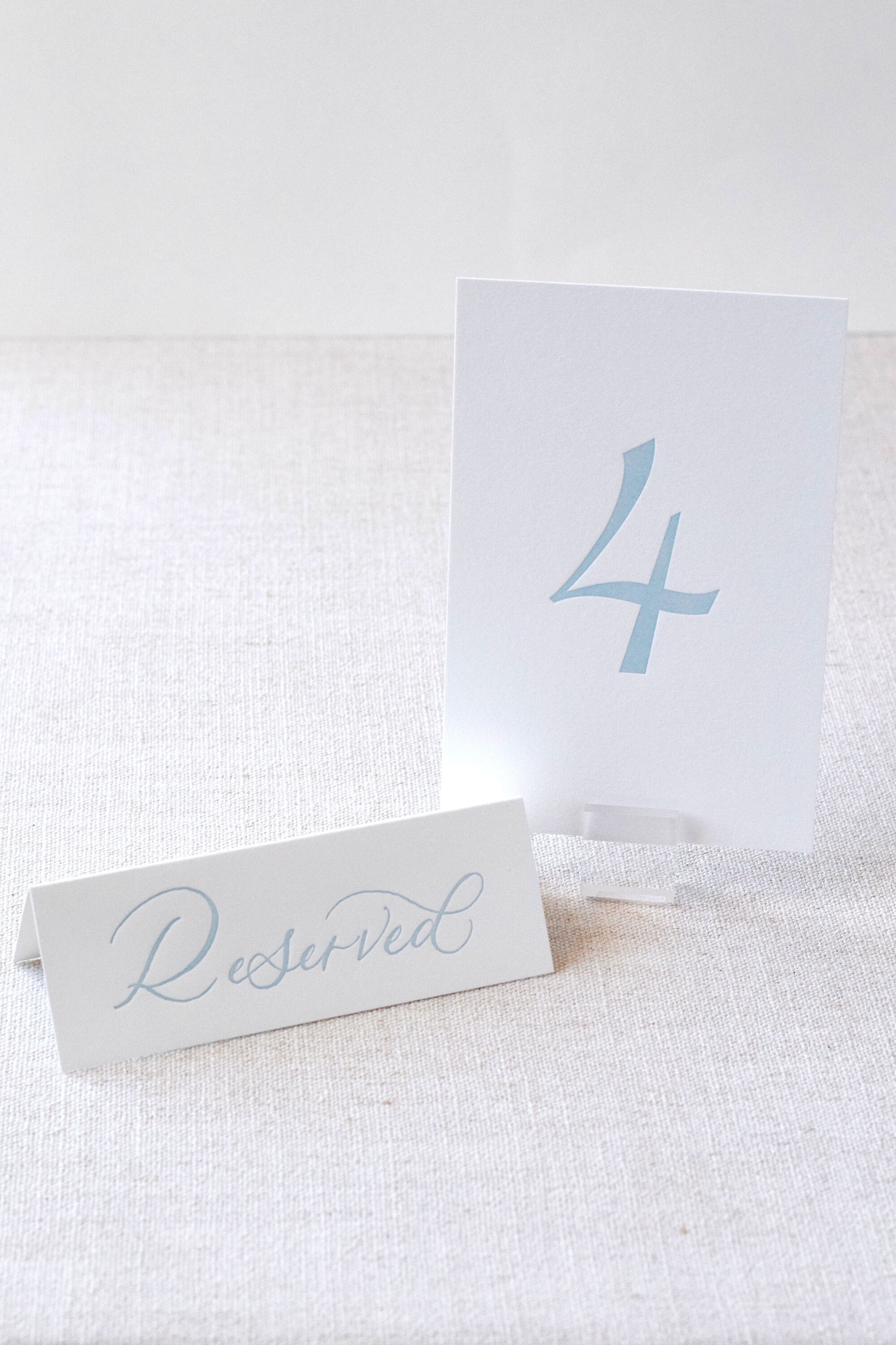 Antique Blue Letterpress Reserved Sign Set of 8 for - Etsy