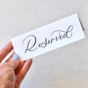 Classic Black Letterpress Reserved Sign | Set of 8 | for Wedding and ...