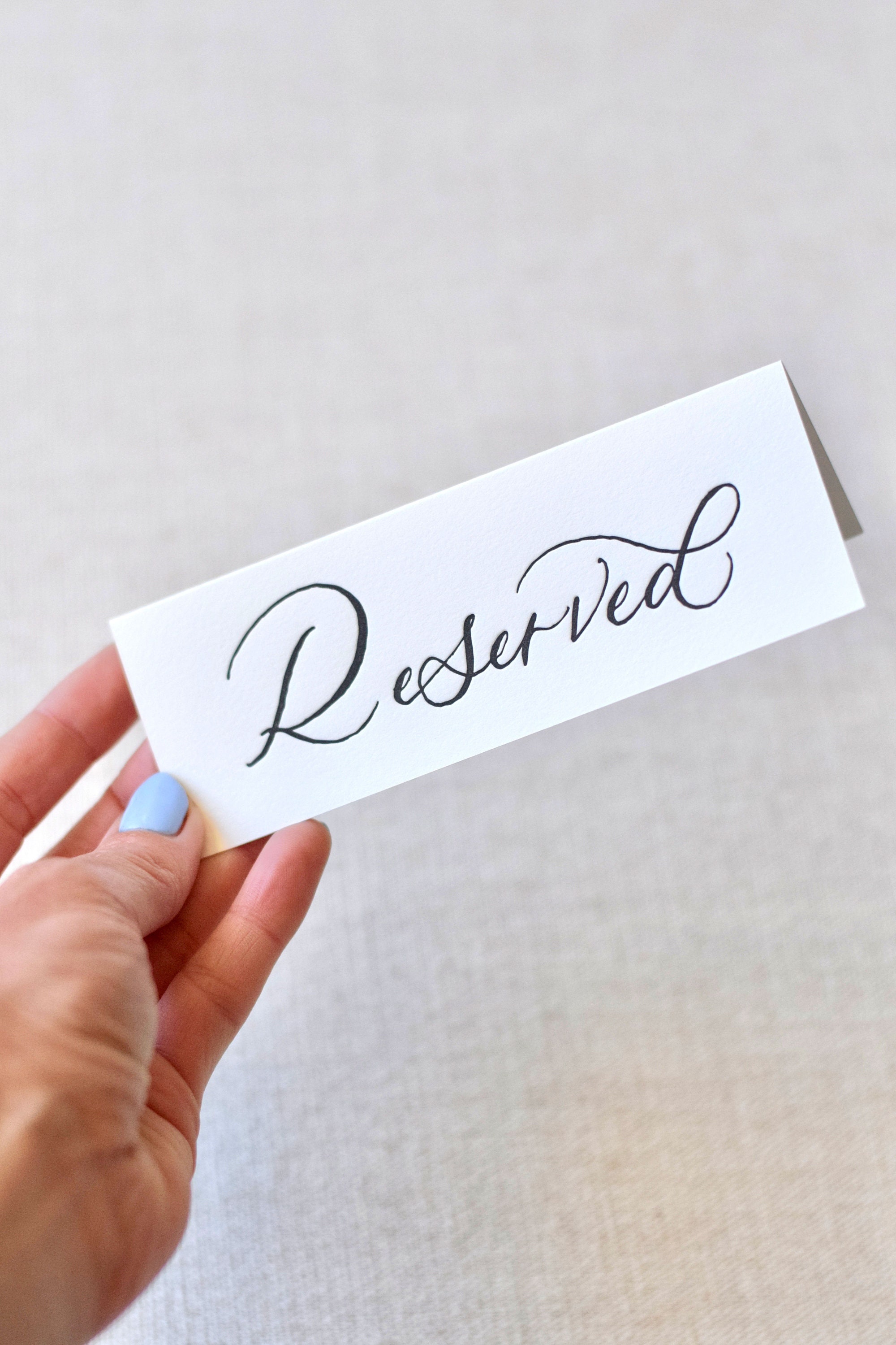 Black Letterpress Reserved Sign Set of 8 for Wedding and - Etsy