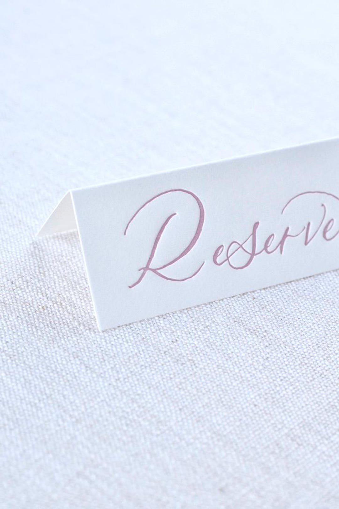 Vintage Blush Letterpress Reserved Sign | Set of 8 | for Wedding and ...