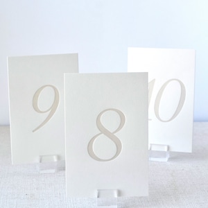 Boho Beige Letterpress Table Numbers | Set of 20 or 30 - Etsy