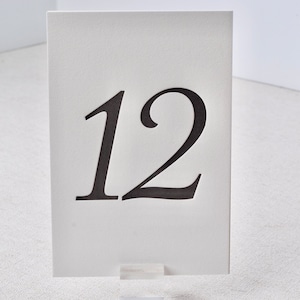 Classic Black Letterpress Table Numbers | Set of 20 or 30 Cards - Etsy