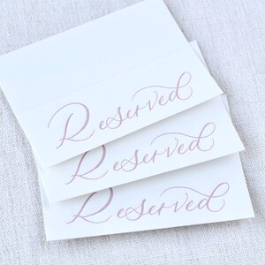 Vintage Blush Letterpress Reserved Sign | Set of 8 | for Wedding and ...