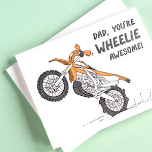 Dirt Bike Father's Day Letterpress Card | Dad, You're Wheelie Awesome ...
