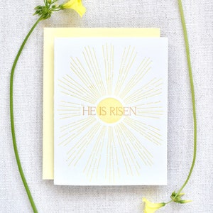 He is Risen Letterpress Card - Etsy