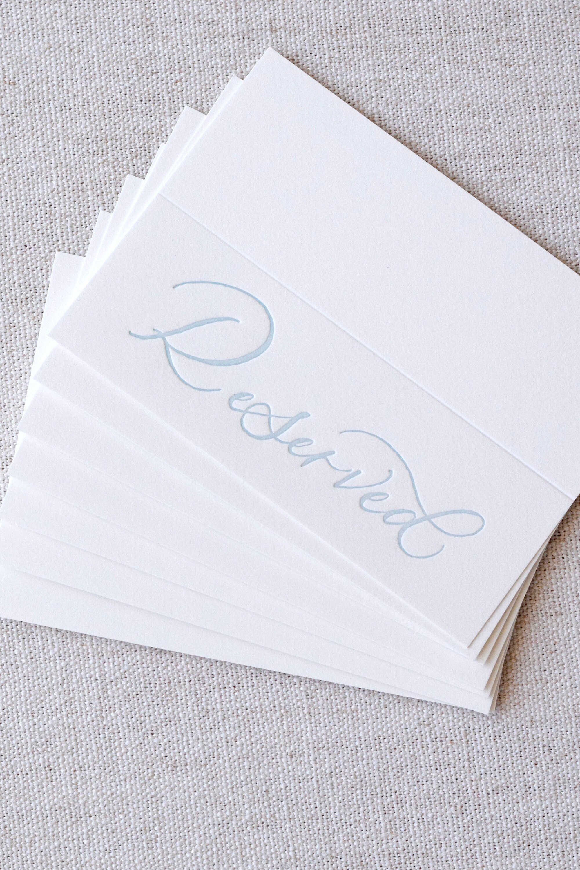 Antique Blue Letterpress Reserved Sign Set of 8 for - Etsy